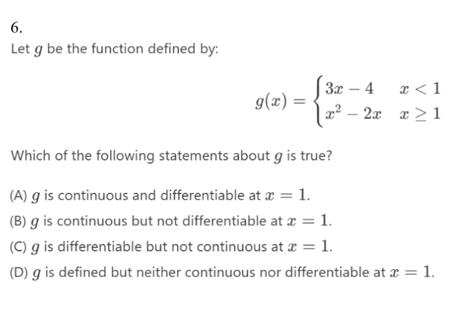 Calculus AB – MCQ No Calculator 1 | AP Calculus Practice Exams, Study ...